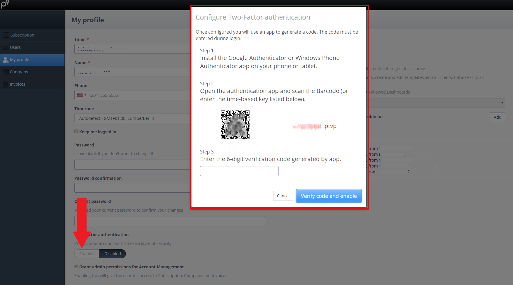 Two-Factor Authentication - 2FA – P9 | Support